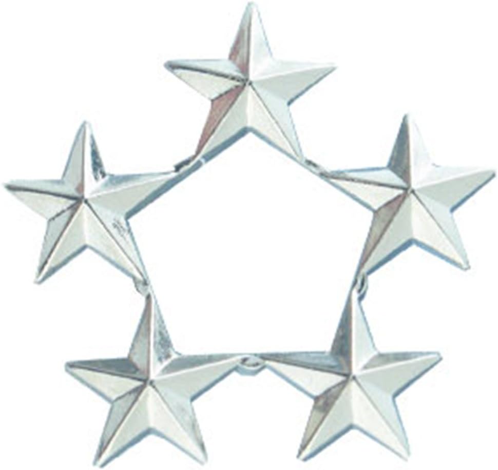 Amazon.com: 5 Star General Rank Pin - Silver Finish : Clothing, Shoes ...