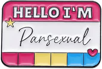 Amazon.com: Hello I'm Pansexual Name Tag LGBTQ Pride Flag Colors 1.2 ...