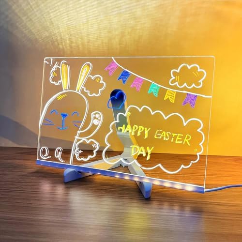 LED Note Board with Colors, Acrylic Writing Message Board with 7 Colors ...