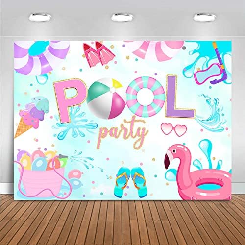 Amazon.com : Avezano Summer Pool Party Backdrop Banner Neon Pool Party ...