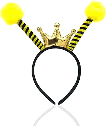 Amazon.com: Oarkive Bee Headband with Crown, Antennas, and Ears - Gold ...