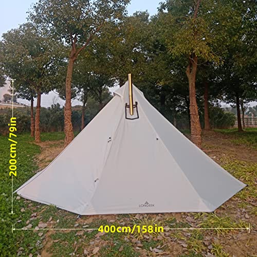 Longeek 4 Person Teepee Tent Camping Hiking Heated Shelter HUT Chimney ...