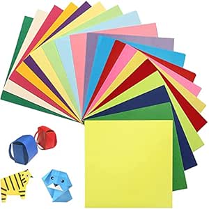 SHARMA BUSINESS Origami Paper 15x15 cm Neon Color Both Side Color Set ...