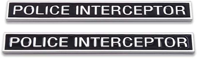Amazon.com: 2X Chrome Metal Police Interceptor Logo Car Emblem Premium ...