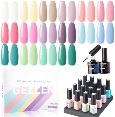 Amazon.com : Gellen Gel Nail Polish, 16 Colors Gel Nail Polish Set ...