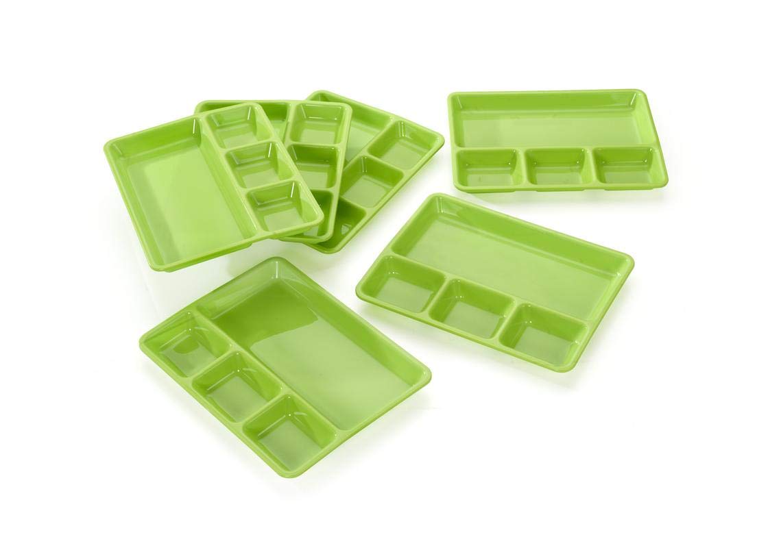 Buy Shree IND Plastic Unbreakable Four Partition Plates, Square (Green ...