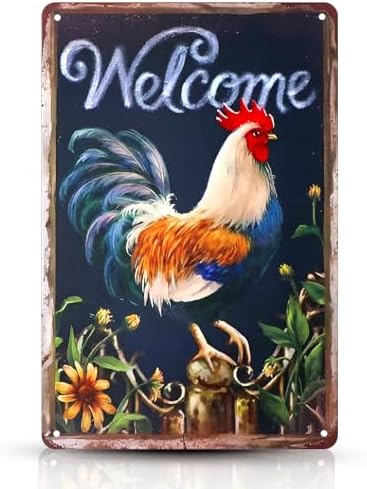 Amazon.com: Yuanchu Chicken Coop Signs, Funny Farm Metal Tin Signs ...