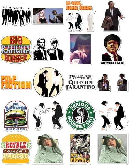Amazon.com - Stickers 20 Pcs Per Pack Fiction Vinyl Colorful Pulp ...