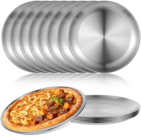 Amazon.com: SynHHergyx 8 Pieces Stainless Steel Pizza Pan, 8 Inch Round ...