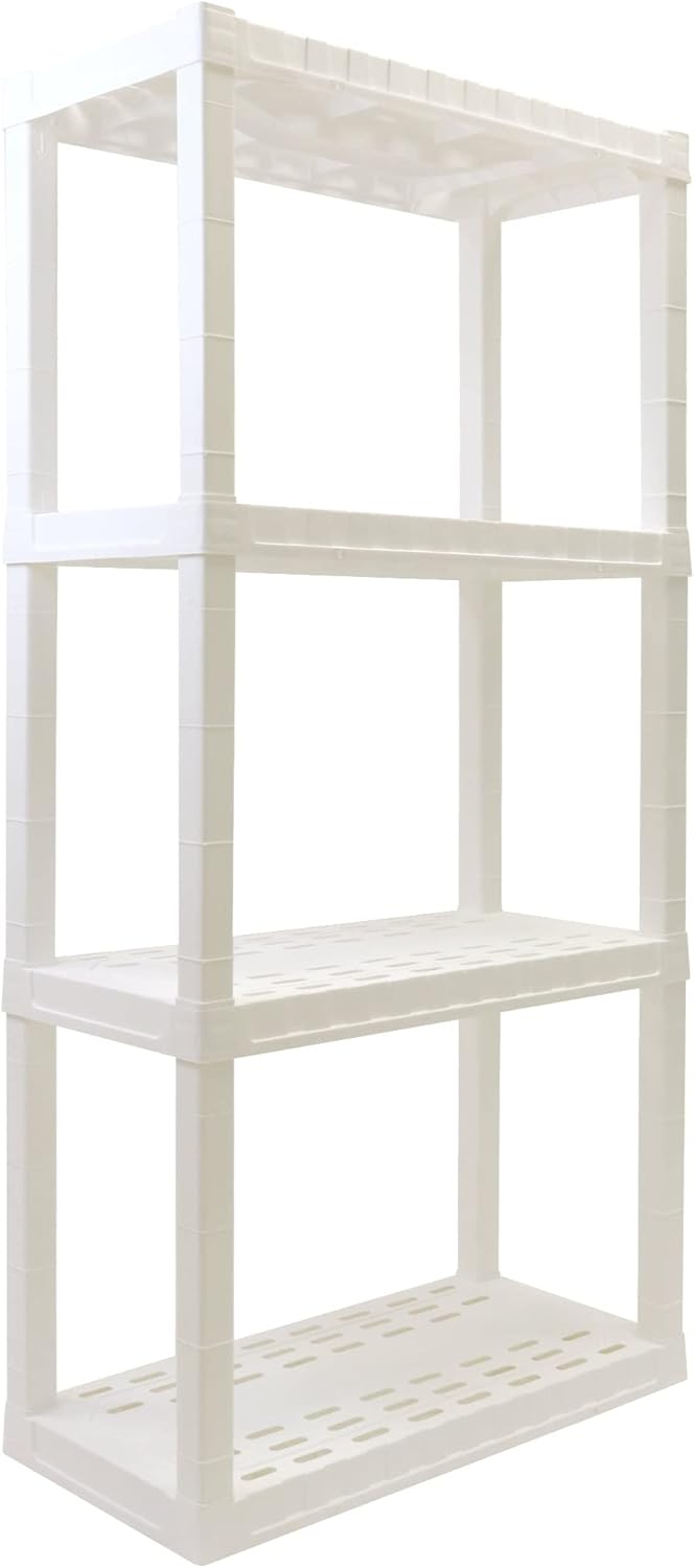 Amazon.com: 56" H x 14" D x 30" W, 4 Shelf Plastic Garage Shelves ...