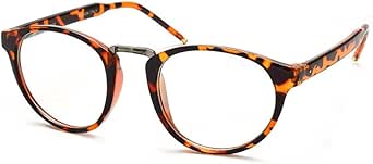 Stacle Men's Anti-Reflective Horn Rimmed Retro Round Glasses Havana-Gun ...