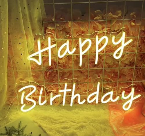 Amazon.com : Happy Birthday Neon Sign,LED Happy Birthday Sign for ...