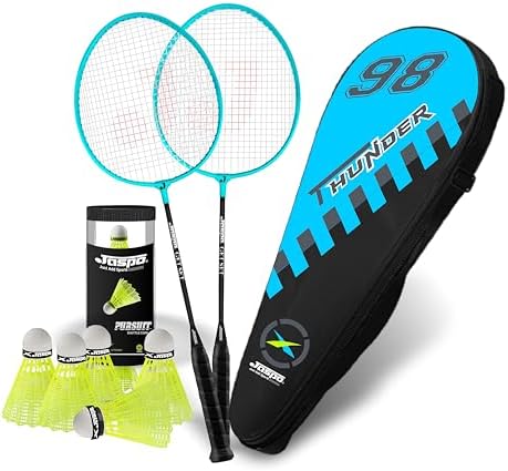 Buy JASPO Thunder Badminton Kit,Badminton Set of Metal Alloy Rackets ...