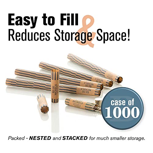 Snapklik.com : Preformed Coin Wrappers 1000 Nickel Coin Rolls Nest ...