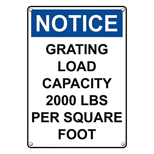Weatherproof Plastic Vertical OSHA Notice Grating Load Capacity 2000 ...