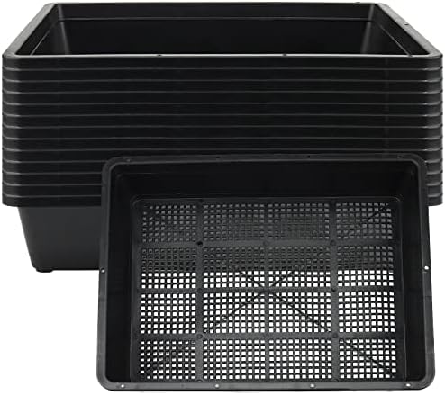 MAHIONG 14 Pack Seed Starter Trays, 15 x 12 Inch Plastic Garden Mesh ...