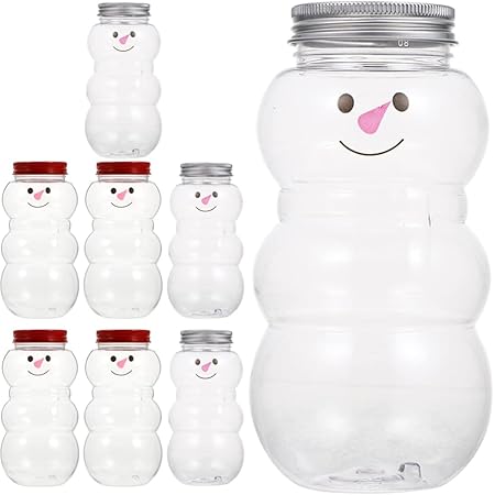 Amazon.com: Luxshiny Christmas Juice Bottles Jars Snowman Shaped Water ...