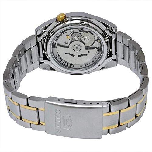 Buy Seiko 5 #SNKL57 Men's Two Tone Stainless Steel Off White Dial Watch ...