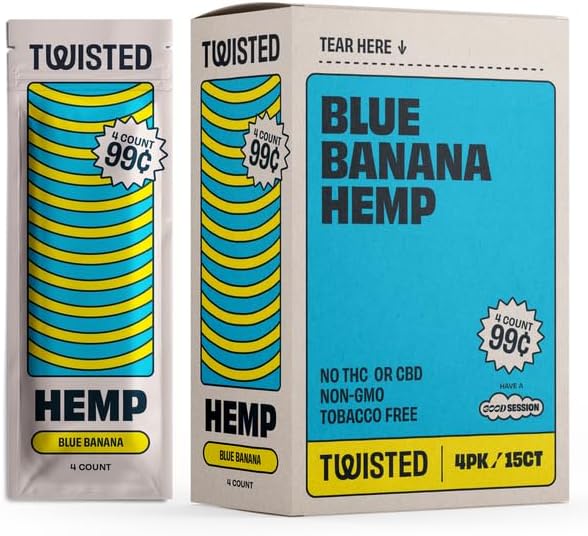 Amazon.com: Twisted Hemp Wraps Natural Cigarette Rolling Papers Display ...