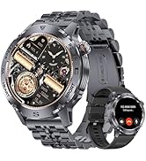 LIGE Smartwatch Herren mit Telefonfunktion 5ATM Wasserdicht 410mAh Lange Akkulaufzeit 1,43 Zoll ...