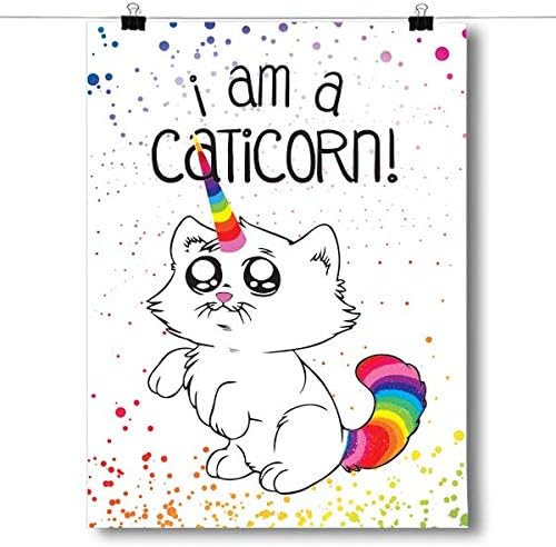 Amazon.com: Inspired Posters - I am a Caticorn! Decorative Wall Art ...