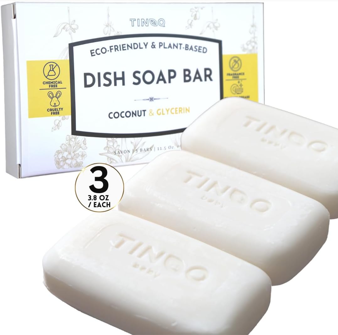 Amazon.com: Zero Waste Natural Dish Soap Bar (Pack of 3 Bars) - Solid ...