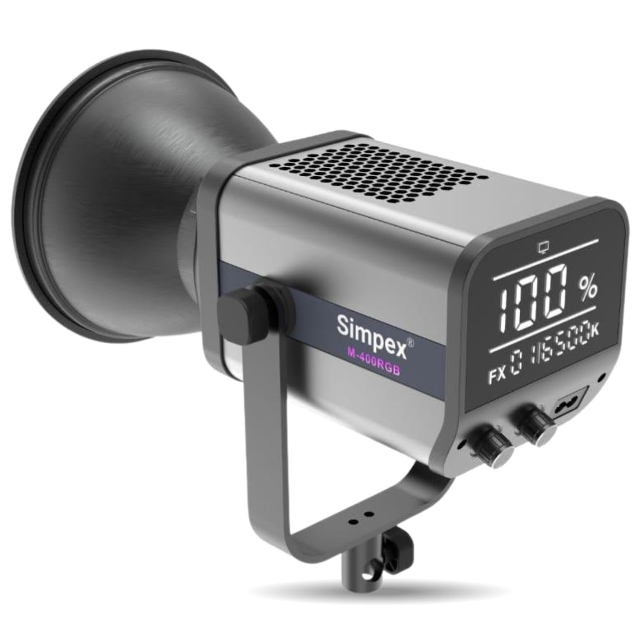 Simpex M-400R, RGB Continuous LED Light with Reflector, APP Controlled ...