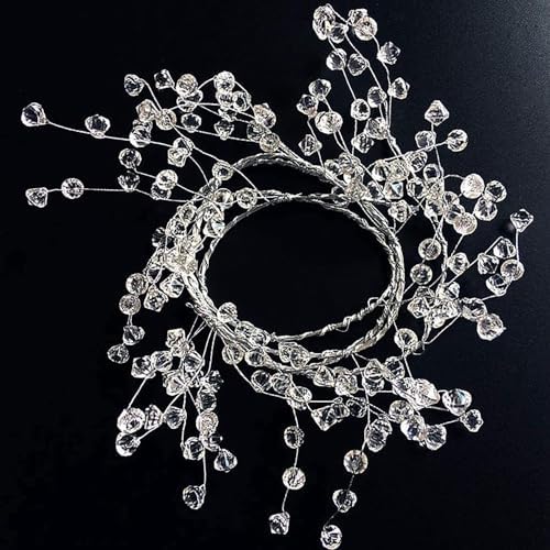 Amazon.com: Jishi 20 FT Ice Wire Clear Garland, White Pearl Crystal ...