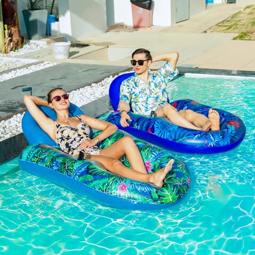 FindUWill Pool Floats Chairs Adult - 2 Pack 65'' x 42'' Large Pool ...
