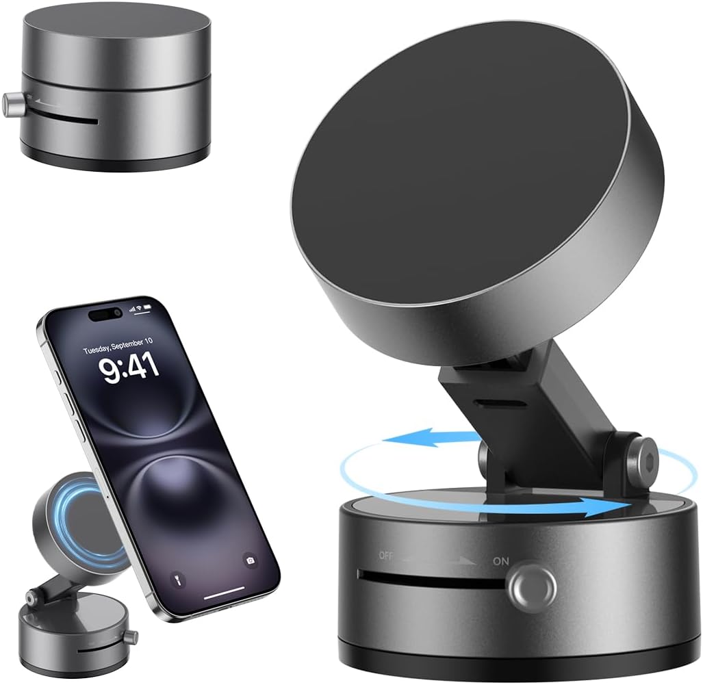 Amazon.com: marveher Vacuum Magnetic Phone Holder Suction Phone Mount ...
