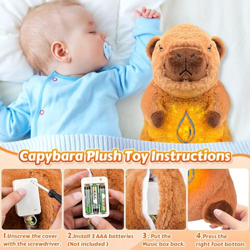 Breathing Teddy Anxiety Relief Capybara Plush, Soothing Breathing ...
