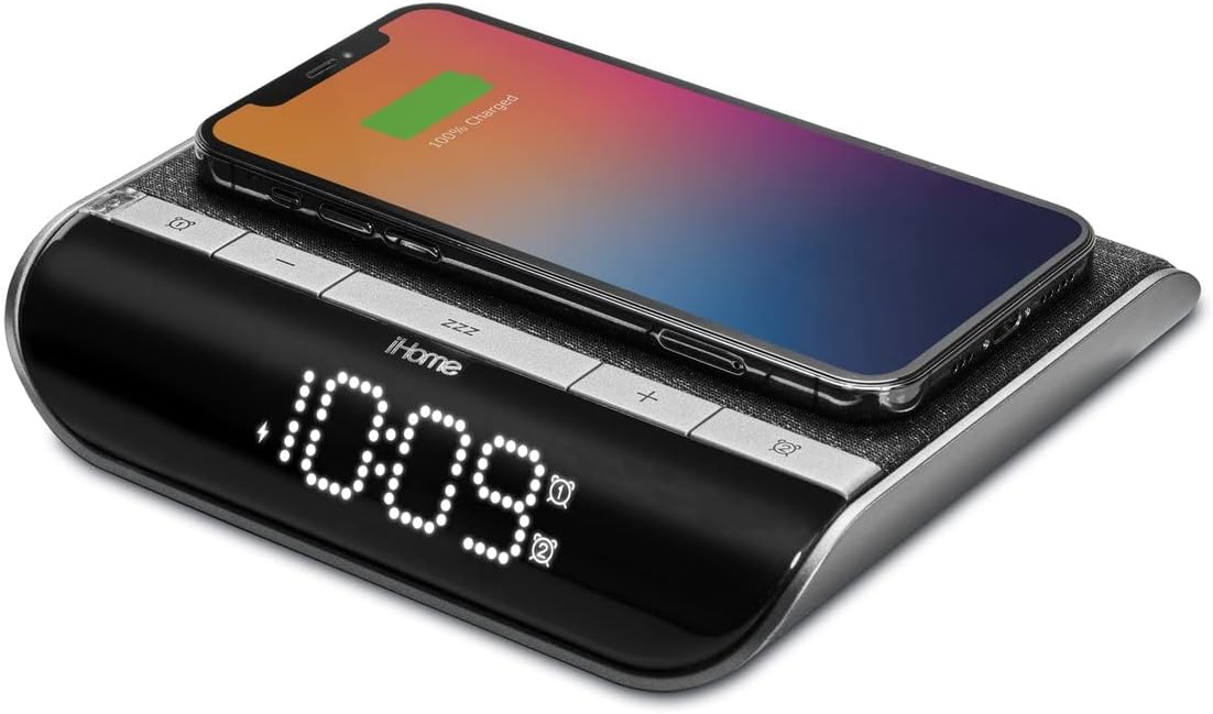 Amazon.com: iHome Alarm Clock with Wireless Charging, Bluetooth Speaker ...