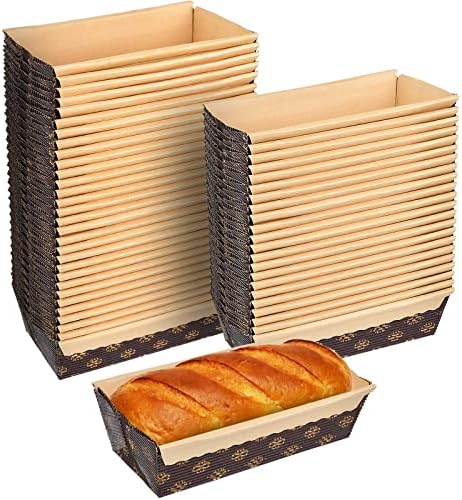 Amazon.com: Akamino 60 PCS Paper Loaf Pan, Disposable Corrugated Paper ...