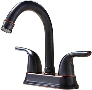 VAPSINT Antique Solid Brass Double Handle Widespread Bronze Bathroom ...