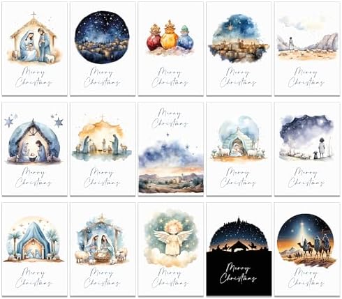 Christian Christmas cards, pack of 10 - Starlight pack with Bible verse ...