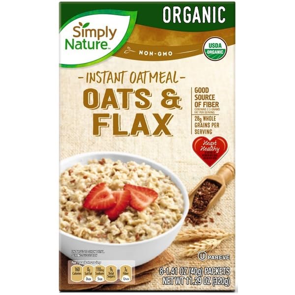 Amazon.com: Generic Simply Nature Organic Oats And Flax Instant Oatmeal ...