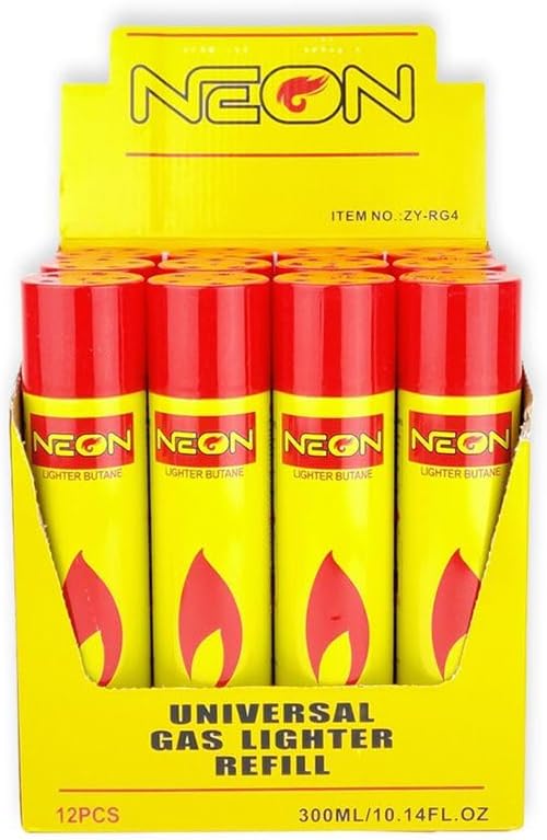 Amazon.com: Neon Butane Refill Lighter Gas Refill Butane Universal Fuel ...