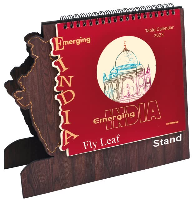 Printman Wooden Style Die Cut (Emerging India) Table Calendar, Desktop ...