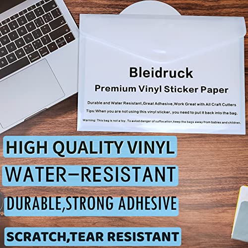 Snapklik.com : 20 Sheets Glossy White Waterproof Vinyl Sticker Labels