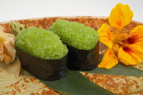 Amazon.com: Frozen Sashimi Grade Green (Wasabi) Flying Fish Eggs ...