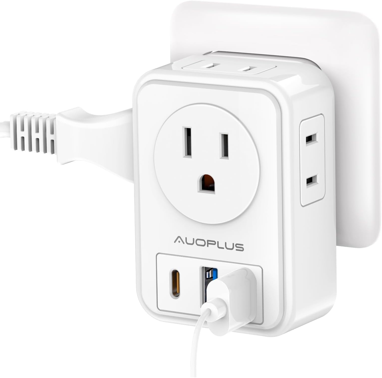 Amazon.com: Maxxima 3 Outlet Dual USB Grounded Adaptor Plug, Multi-Plug ...
