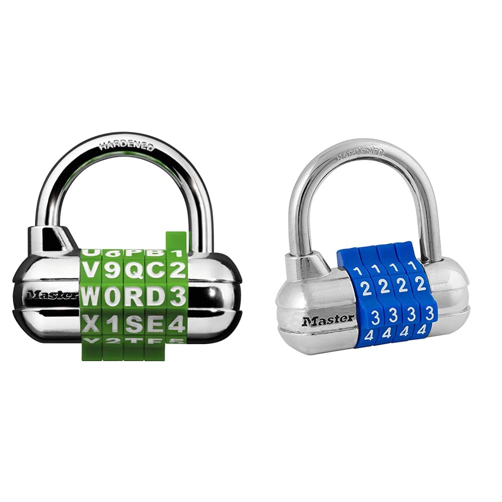 Master Lock 1534D Locker Lock Set Your Own Word Combination Padlock, 1 ...