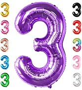 Amazon.com: KatchOn, Purple 16 Balloons Number - Giant, 40 Inch | Mylar ...