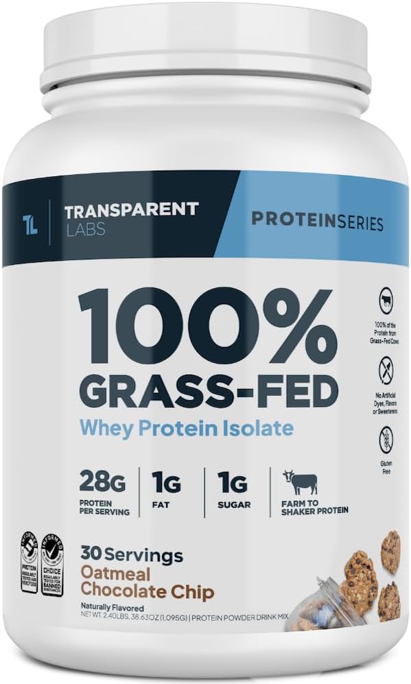 Amazon.com: Transparent Labs Grass-Fed Whey Protein Isolate - Natural ...