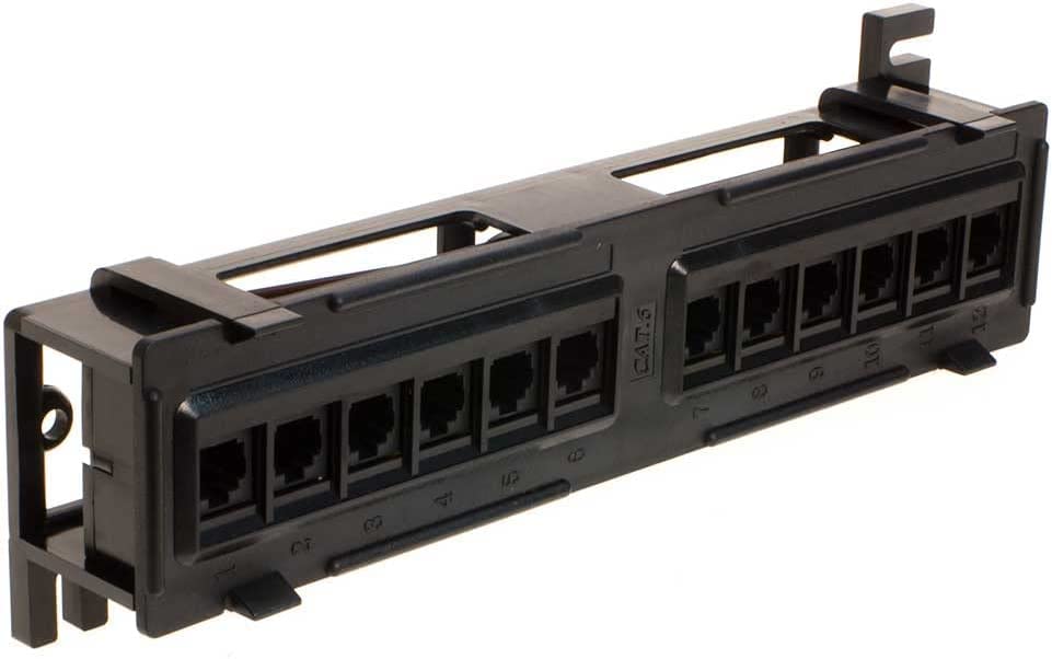 Snapklik.com : 12 Port Cat6 UTP LAN Wall Mount Patch Panel Bracket RJ45 ...