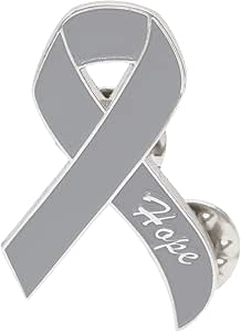 Amazon.com: Brain Cancer Pins,25 Pcs Gray Ribbon Awareness Pins for ...