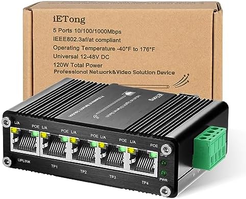 Amazon.com: Mini Industrial 5 Ports Gigabit PoE Switch Hardened 5 Port ...