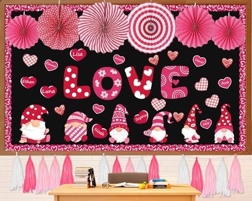 Amazon.com : gisgfim Valentine's Day Bulletin Board Set Decorations ...