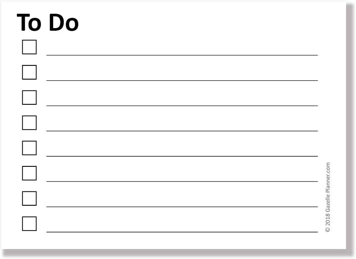 Amazon.com : Gazelle to Do List Sticky Notes with Lines 3x4 in, 4 Pads ...