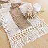 Table Runner, Natural Linen Table Runners for Dining Table with Tassels ...